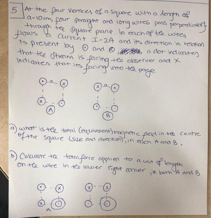 Solved 15 At the four vertices of a square with a length of | Chegg.com