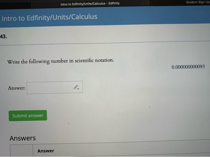 Solved Student Sign Up Intro to Edfinity/Units/Calculus - | Chegg.com