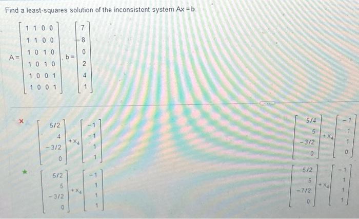 Solved Find a least-squares solution of the inconsistent | Chegg.com