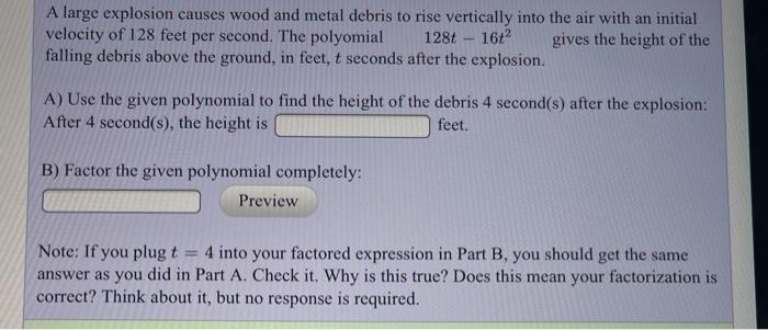 Solved A large explosion causes wood and metal debris to | Chegg.com