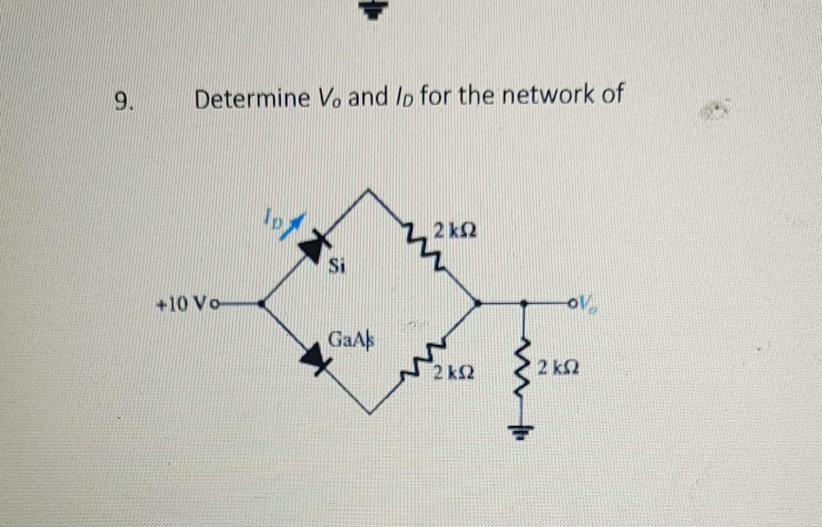 Solved Determine Vo and I0 for the network of | Chegg.com