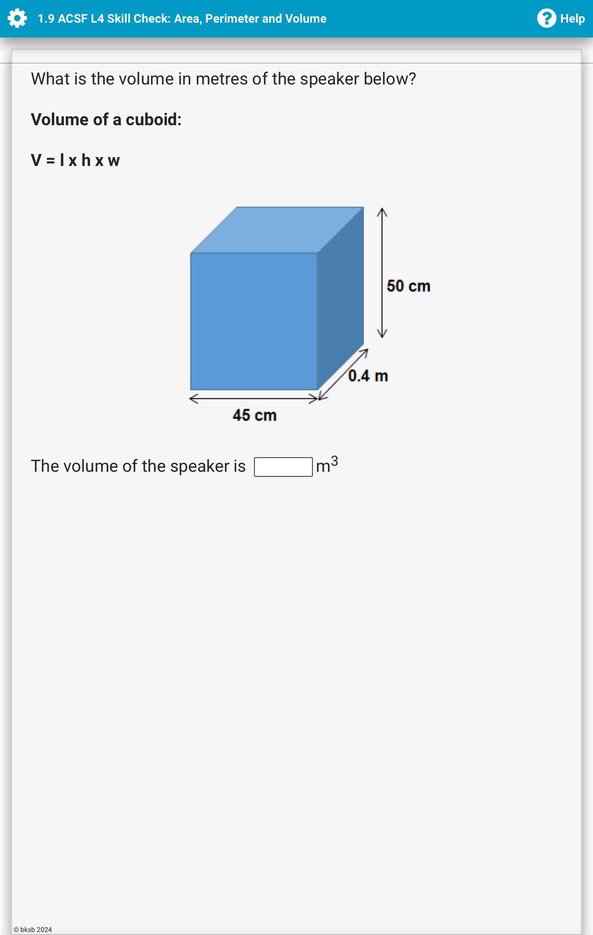 Solved 1.9 ﻿ACSF L4 ﻿Skill Check: Area, Perimeter and | Chegg.com