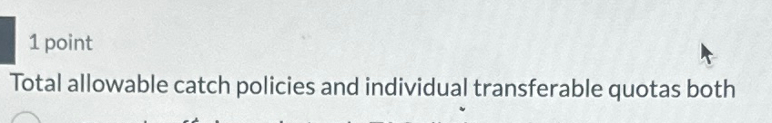 Solved 1 ﻿pointTotal allowable catch policies and individual | Chegg.com