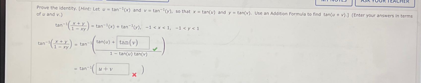 Solved Prove the identity. [Hint: Let u=tan-1(x) ﻿and | Chegg.com