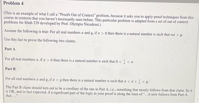 Solved (This is an example of what I call a "Proofs Out of | Chegg.com