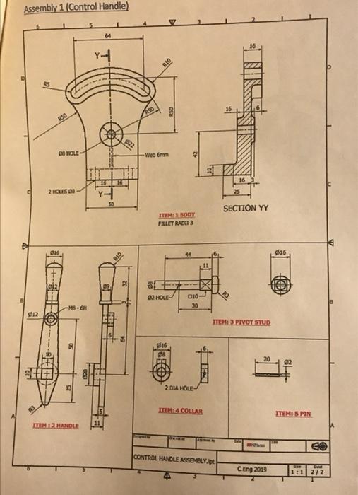 Solved The Control Handle: Constrained. All individual Parts | Chegg.com