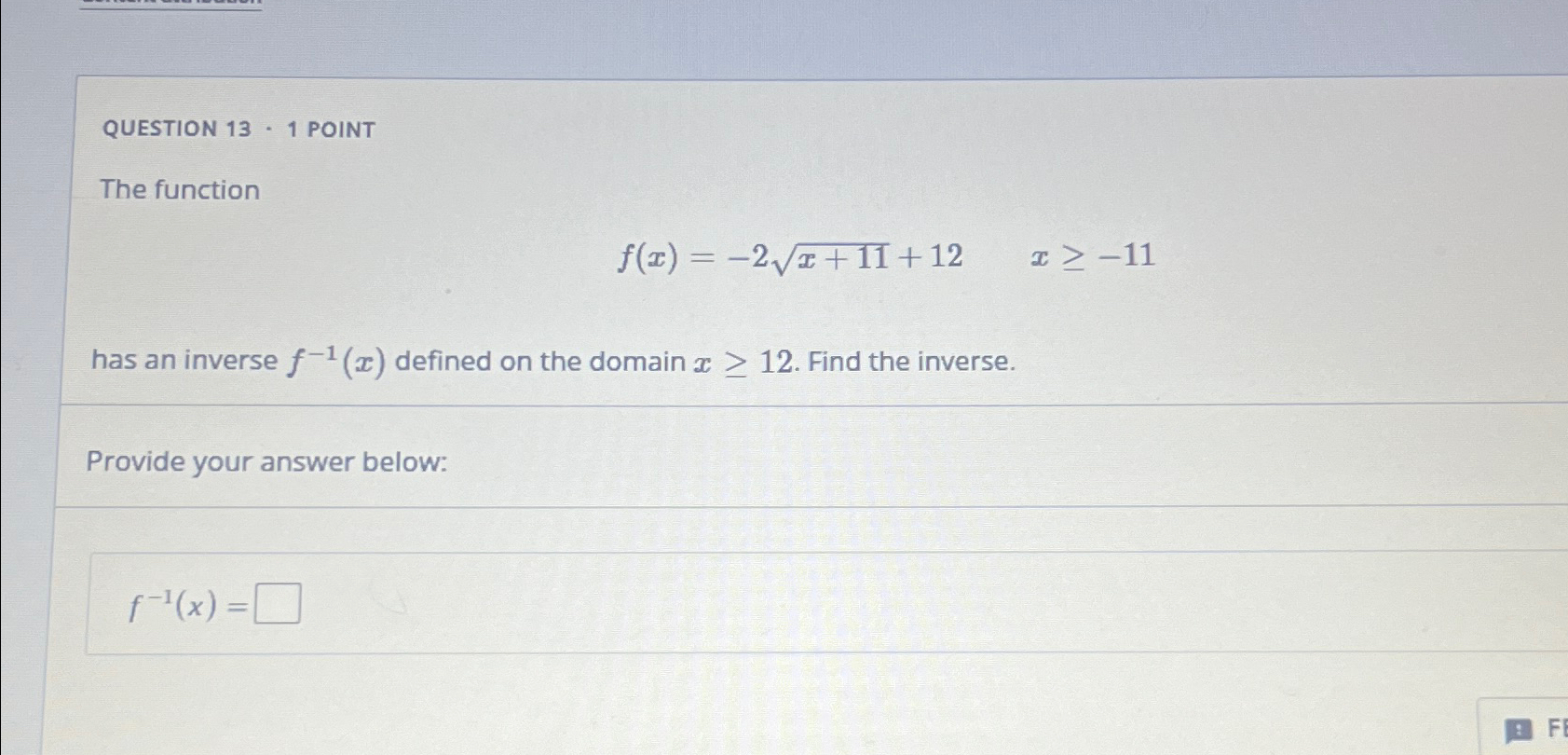 Solved QUESTION 13 - 1 ﻿POINTThe | Chegg.com