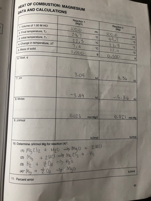 Solved 5. Using the answers recorded for lines 7 and 8 of | Chegg.com