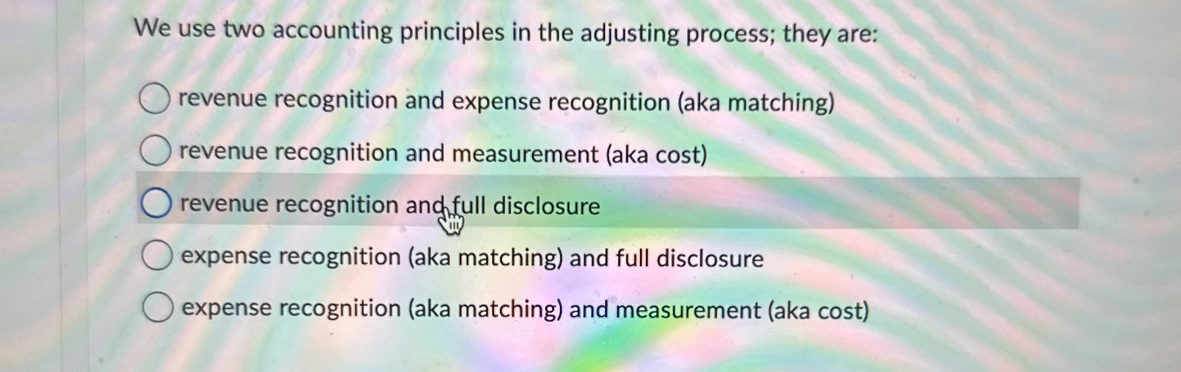 Solved We use two accounting principles in the adjusting | Chegg.com