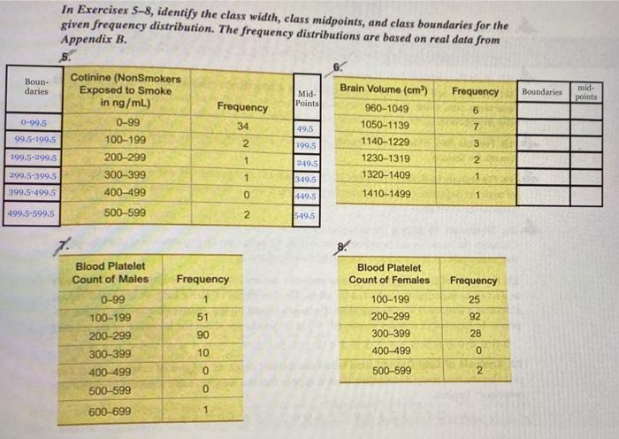 Solved Boundaries In Exercises 5-8, identify the class | Chegg.com