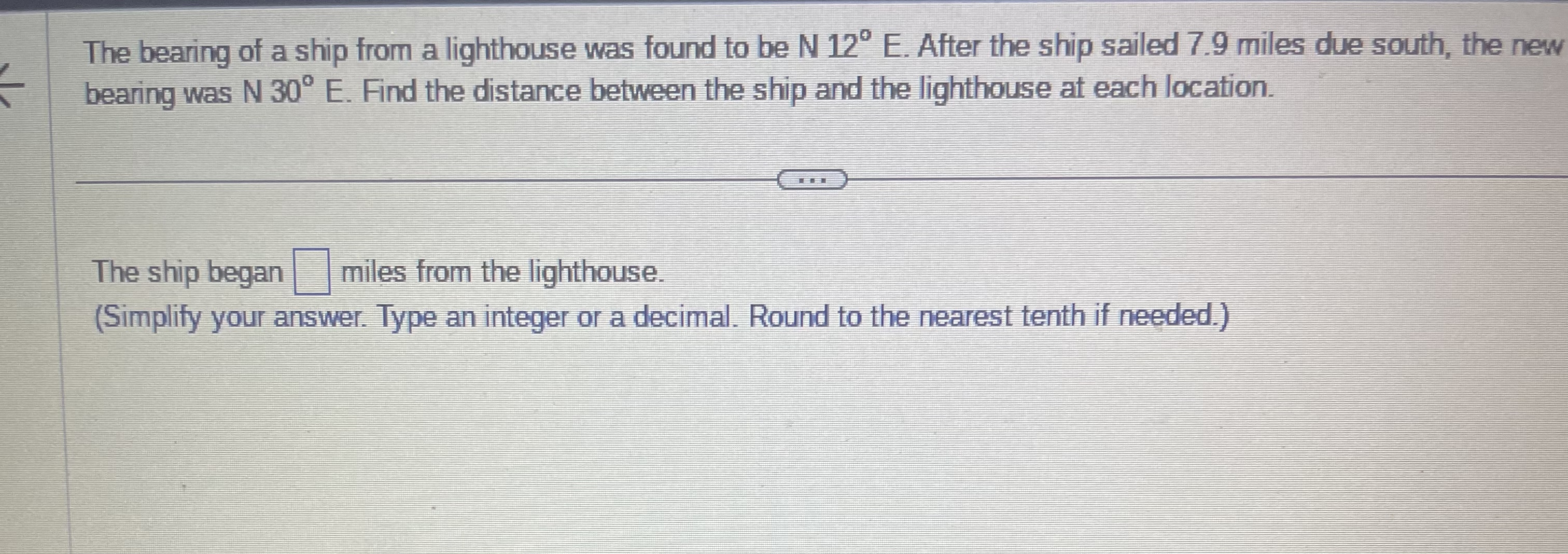 Solved The bearing of a ship from a lighthouse was found to | Chegg.com