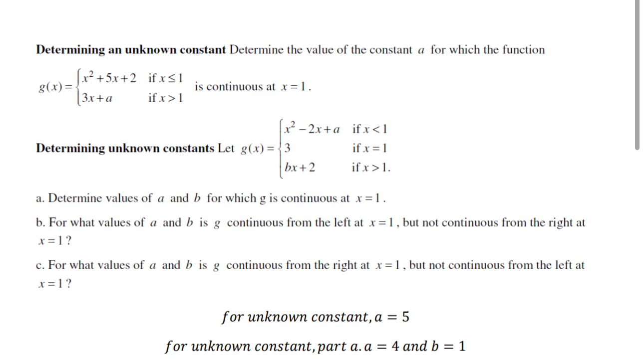 Solved Determining an unknown constant Determine the value | Chegg.com