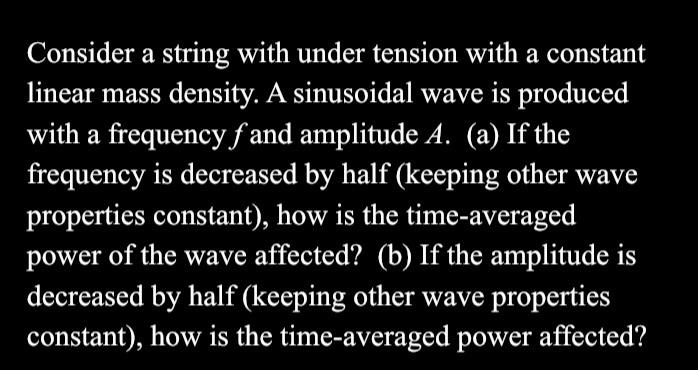 Solved Consider a string with under tension with a constant | Chegg.com