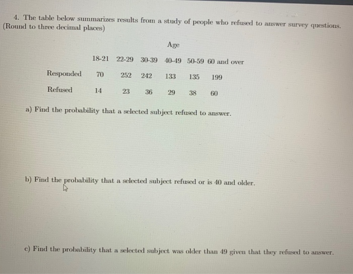 Solved 4. The table below summarizes results from a study of | Chegg.com