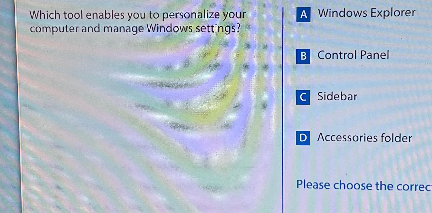 Solved Which tool enables you to personalize your computer | Chegg.com