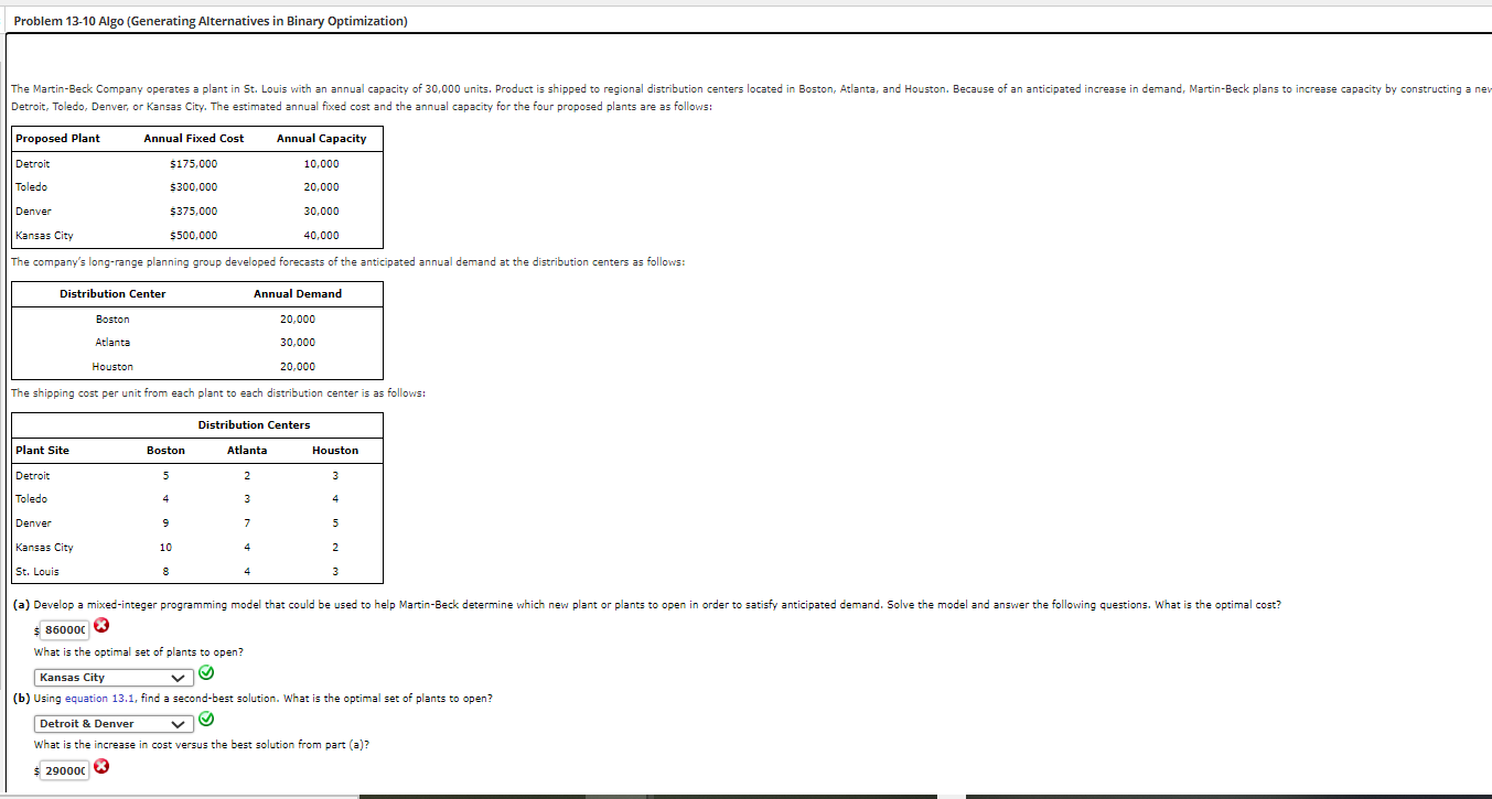 Solved Problem 13-10 ﻿Algo (Generating Alternatives in | Chegg.com