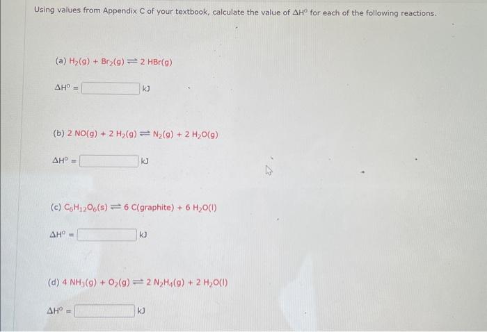 Solved Using values from Appendix C of your textbook, | Chegg.com