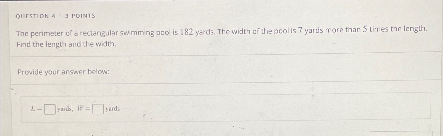 Solved QUESTION 4 - 3 POINTS\\nThe perimeter of a | Chegg.com Solved QUESTION 4 - 3 POINTS\\nThe perimeter of a | Chegg.com