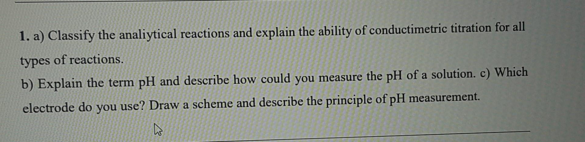 Solved 1. a) Classify the analiytical reactions and explain | Chegg.com