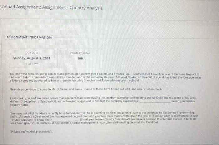 Solved Upload Assignment: Assignment - Country Analysis | Chegg.com