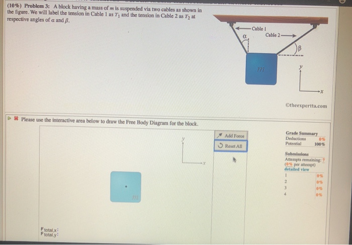 Solved (10%) Problem 3: A block having a mass of mis | Chegg.com