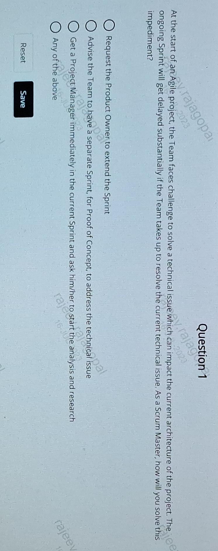 Solved At the start of an Agile project, the Team faces | Chegg.com