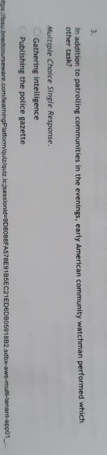 Solved In addition to patrolling communities in the | Chegg.com