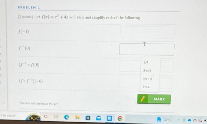 Solved [3 points] Let f(x)=x3+4x+5. Find and simplify each | Chegg.com