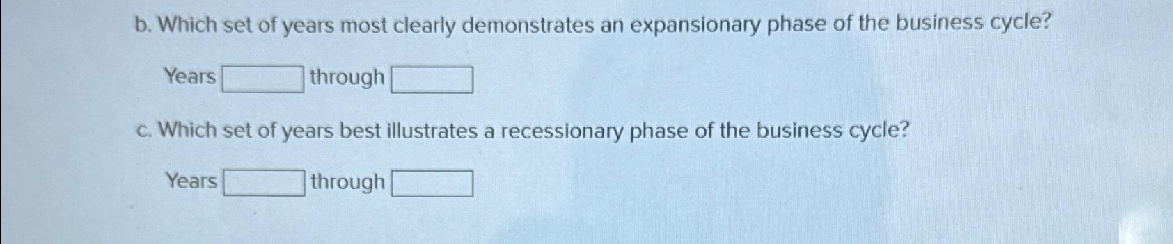 Solved b. ﻿Which set of years most clearly demonstrates an | Chegg.com