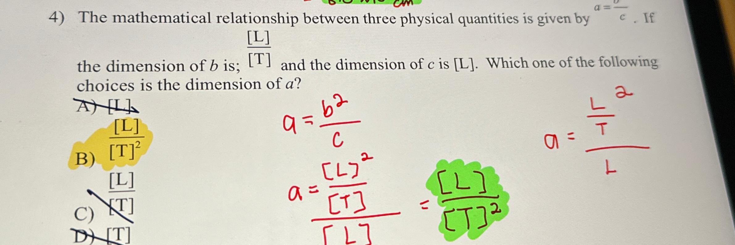 Solved The mathematical relationship between three physical | Chegg.com