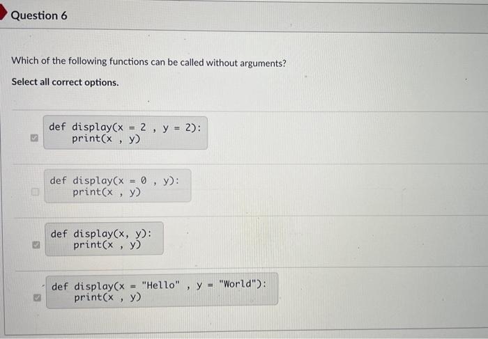 Solved Which of the following functions can be called | Chegg.com