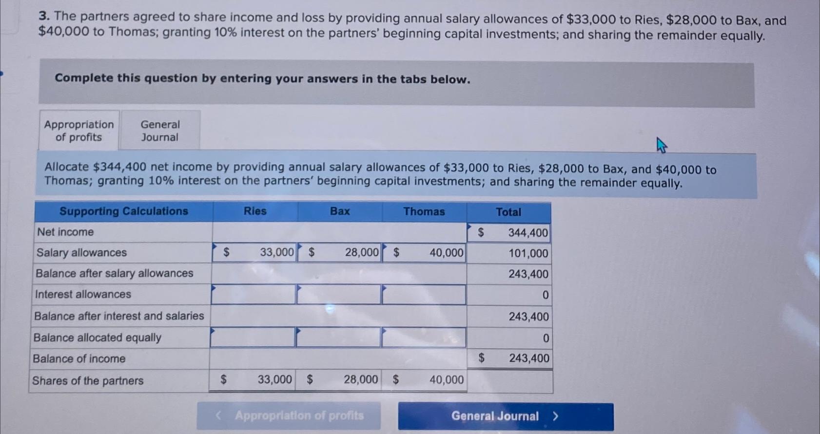 Solved The partners agreed to share income and loss by | Chegg.com