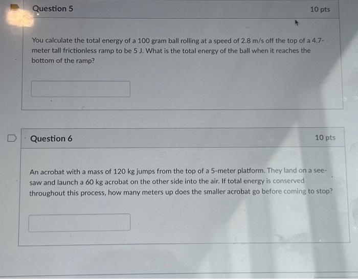 Solved Question 5 10 pts You calculate the total energy of a | Chegg.com