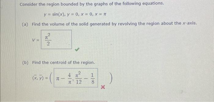Solved Consider the region bounded by the graphs of the | Chegg.com
