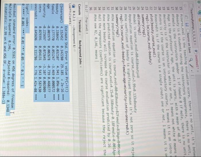 Solved 13. What is the new R2 and what does it mean? 14. In | Chegg.com