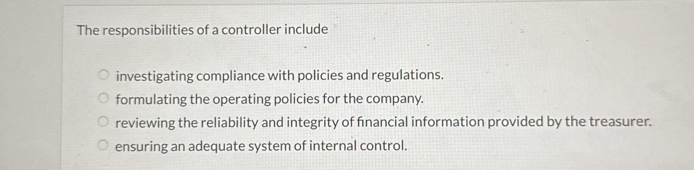 Solved The responsibilities of a controller | Chegg.com