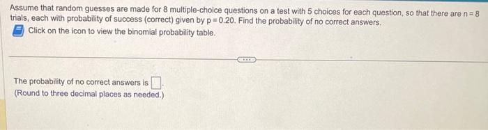 Solved Assume that random guesses are made for 8 | Chegg.com