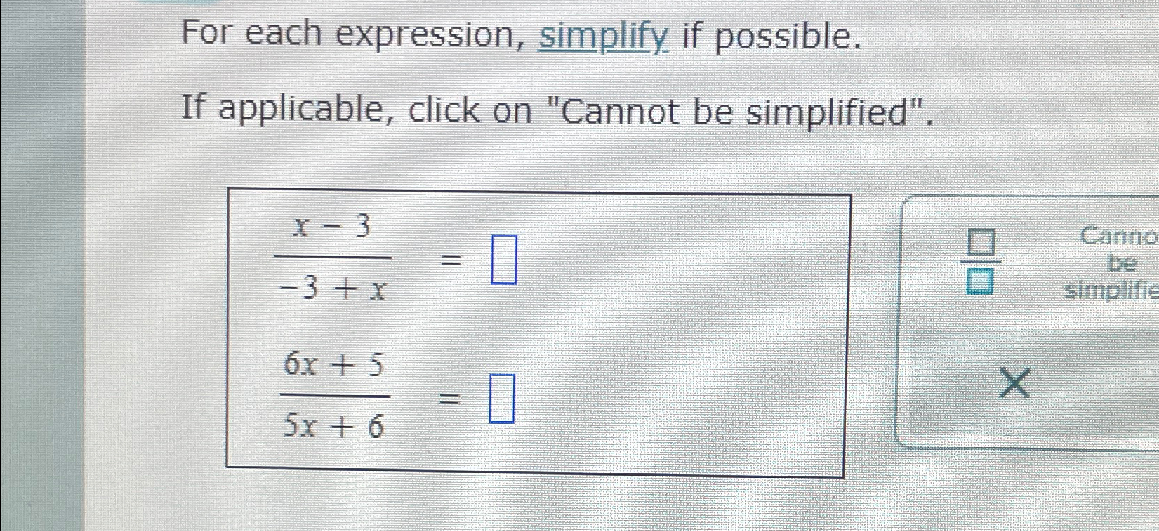Solved For each expression, simplify if possible.If | Chegg.com