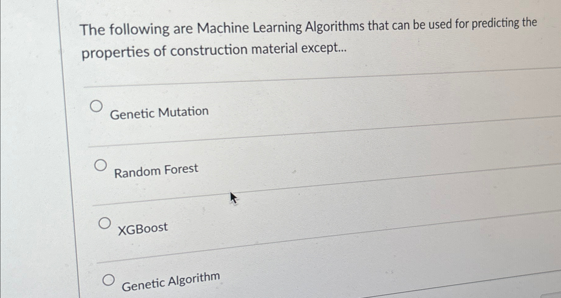 Solved The following are Machine Learning Algorithms that | Chegg.com