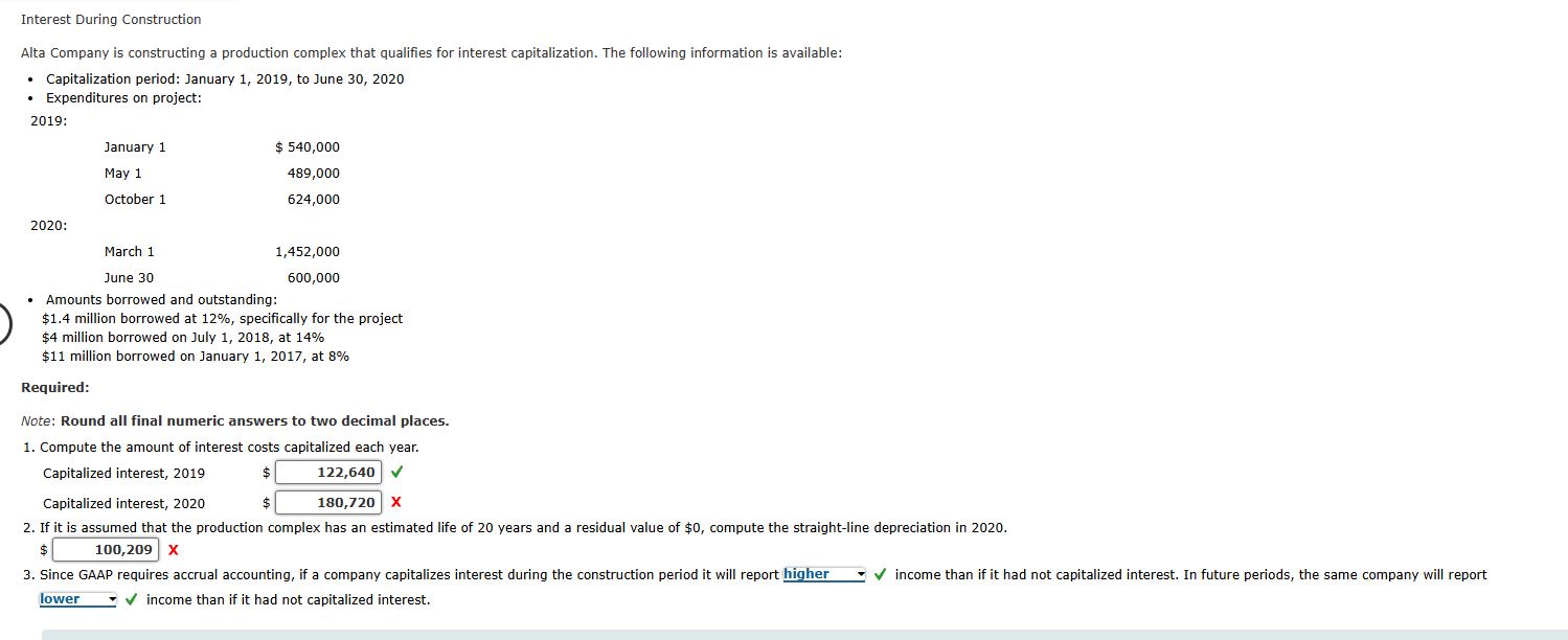 Solved Alta Company is constructing a production complex | Chegg.com