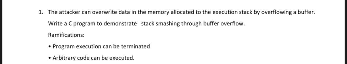 Solved The attacker can overwrite data in the memory | Chegg.com