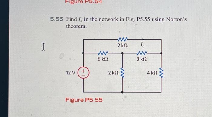 Solved Figure P5.54 5.55 Find I, in the network in Fig. | Chegg.com