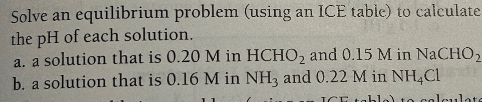 Solved Solve an equilibrium problem (using an ICE table) ﻿to | Chegg.com