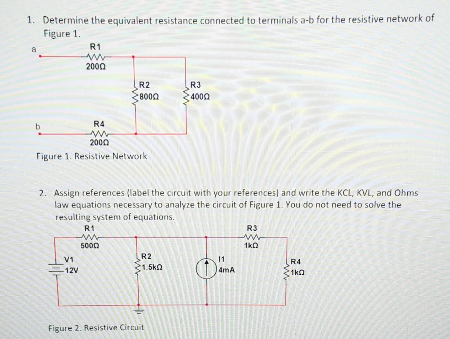 Solved 1. Determine the equivalent resistance connected to | Chegg.com