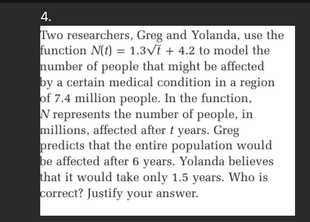 Solved Two researchers, Greg and Yolanda, use the function | Chegg.com