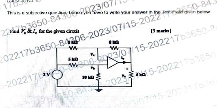 Solved Find V0&I0 for the given circuit 2023107115−2022 | Chegg.com