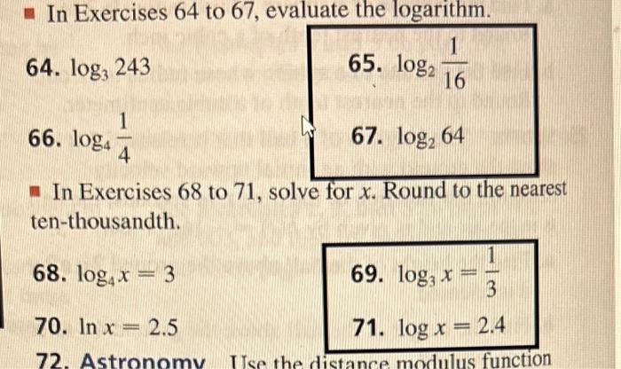 Solved In Exercises 64 to 67 , evaluate the logarithm. 64. | Chegg.com