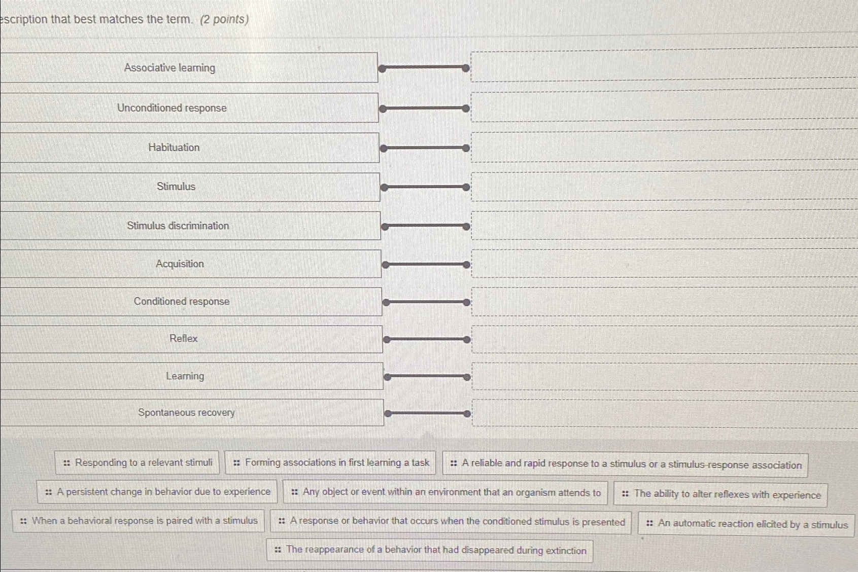 Solved escription that best matches the term. (2 | Chegg.com