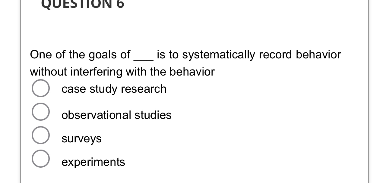 Solved One of the goals of is to systematically record | Chegg.com