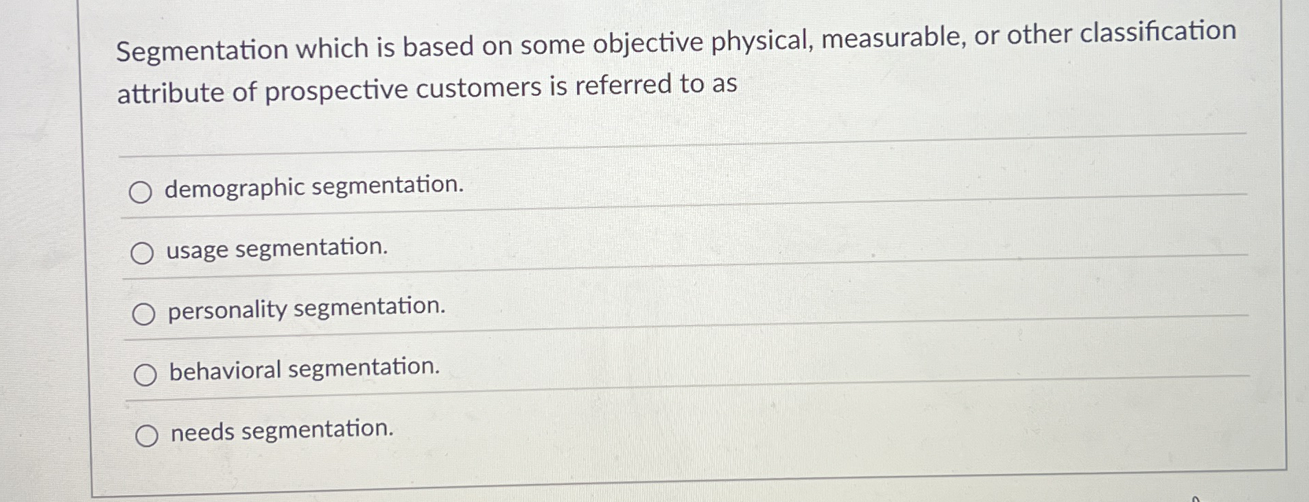 High Quality SOLUTION Segmentation which is based on some objective | Chegg.com